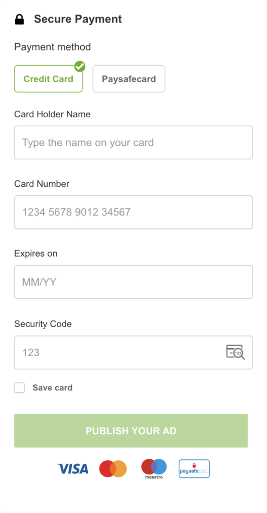 Vivastreet Payment Options for Sex Workers - Vivastreet